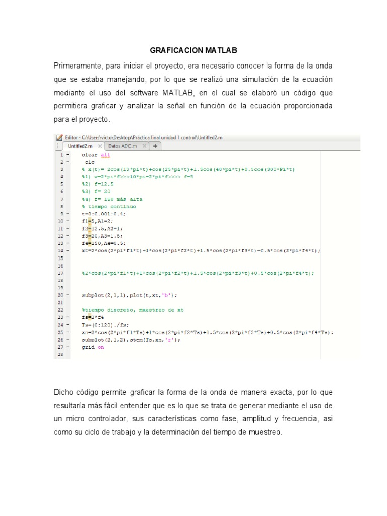 Graficacion Matlab y Circuito Proteus | PDF | Convertidor digital a analógico | Muestreo ...