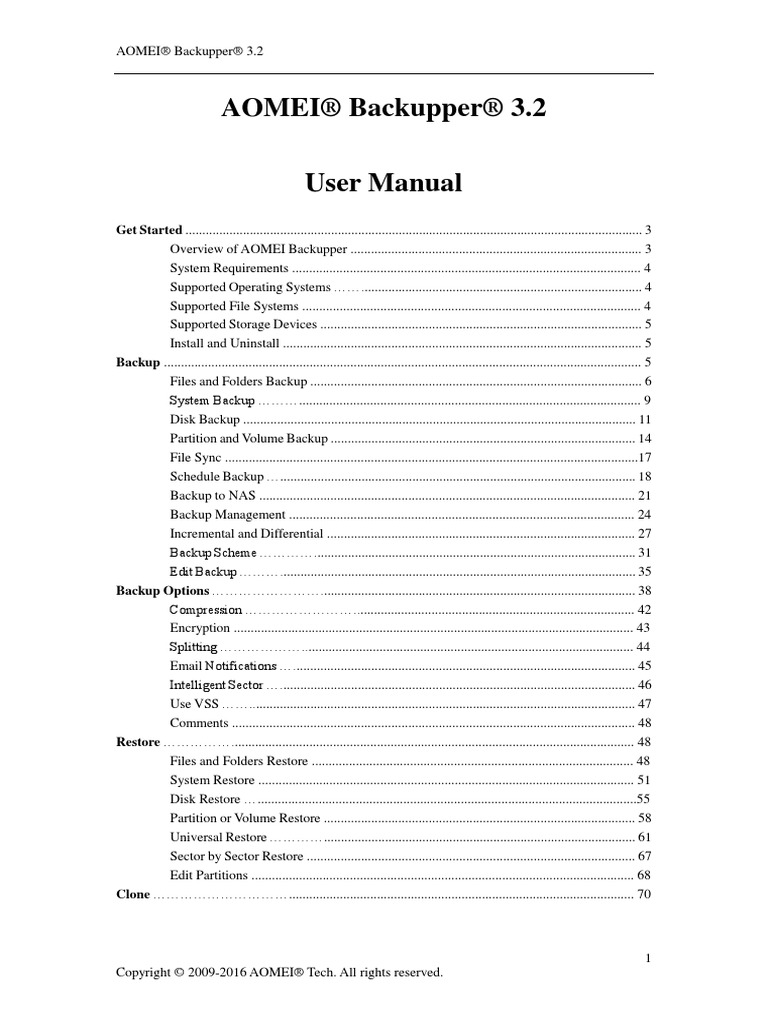 AOMEI Backupper User Manual | Download Free PDF | Backup | Computer File