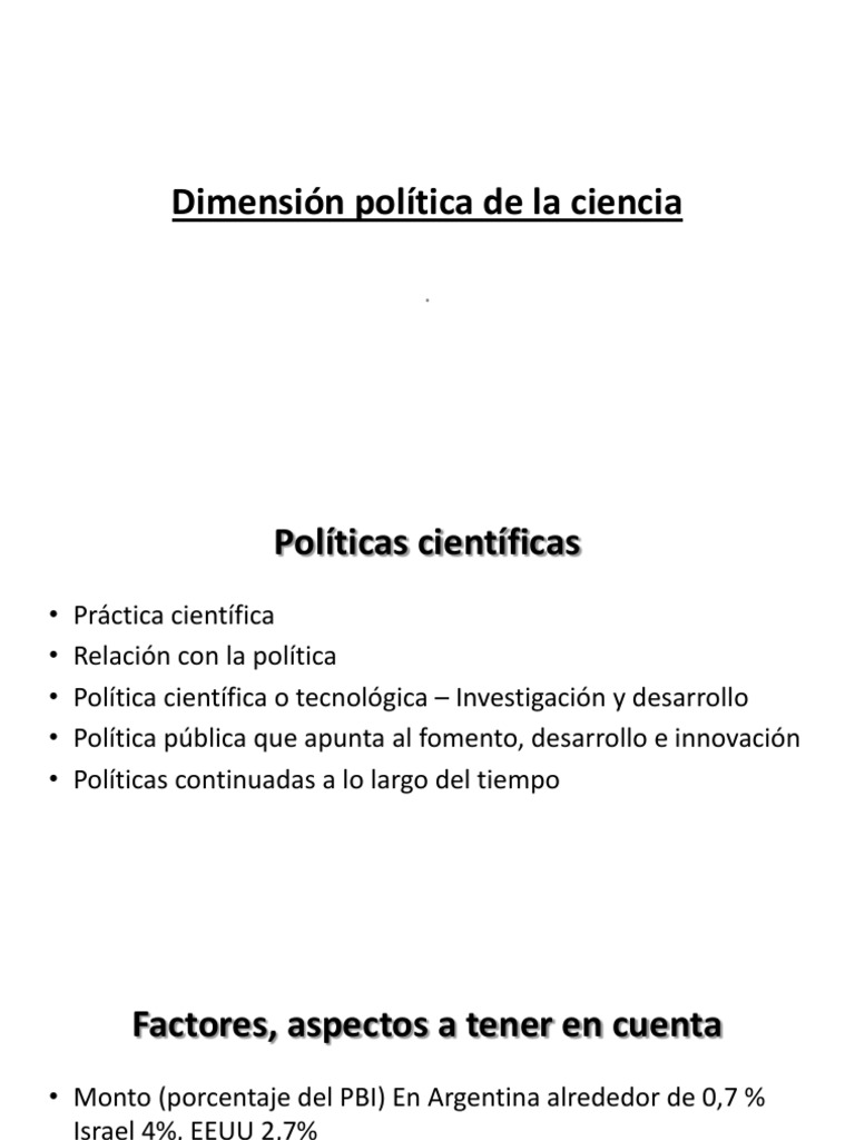 1100 Dimensión política de la ciencia | PDF