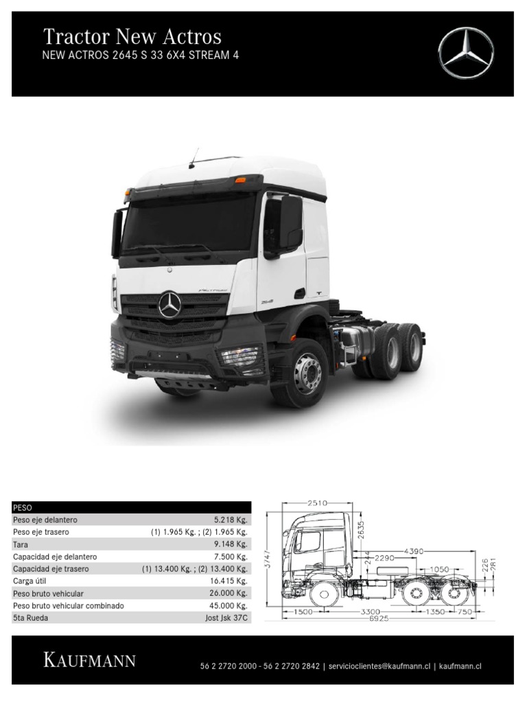 New Actros 2645 S 33 6X4 Stream 4 | PDF | Eje | Carros deportivos