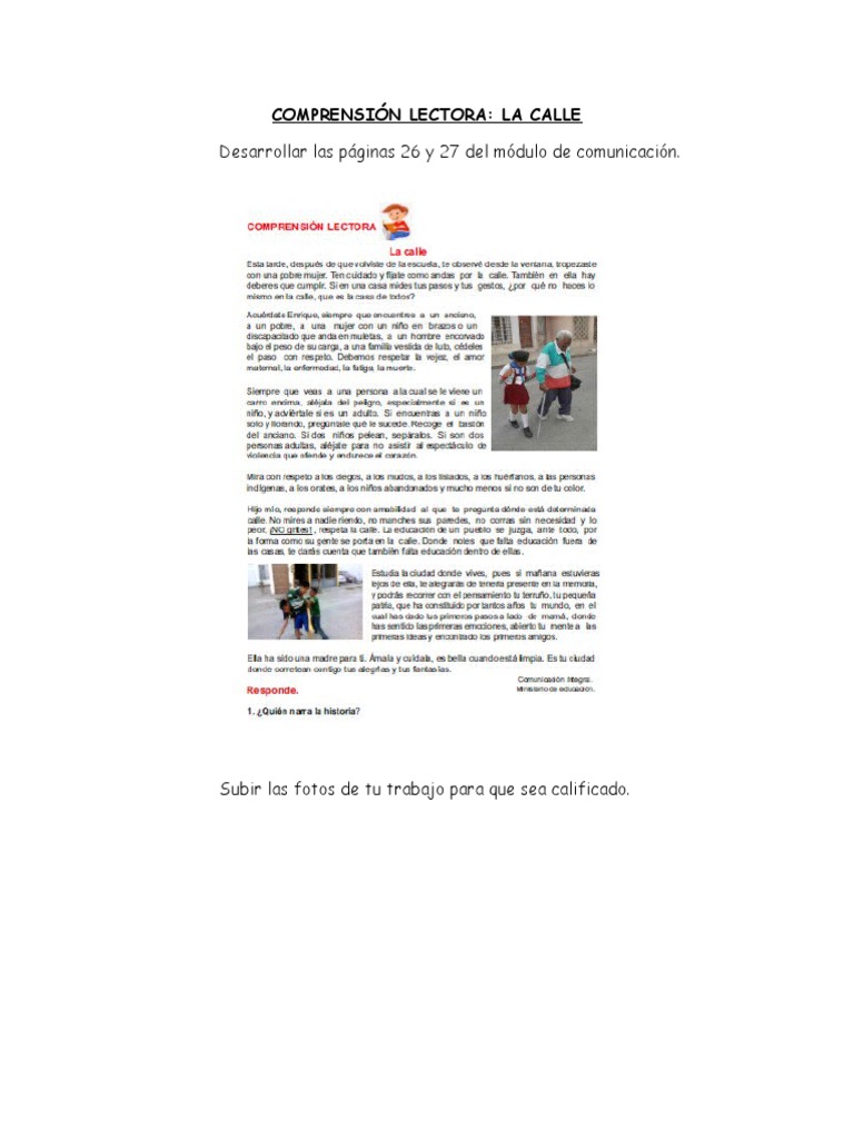 Comprensión Lectora: La Calle | PDF