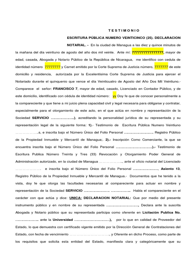 Testimonio Declaraciones Notariales | Descargar gratis PDF | Justicia ... Testimonio Declaraciones Notariales | Descargar gratis PDF | Justicia ...