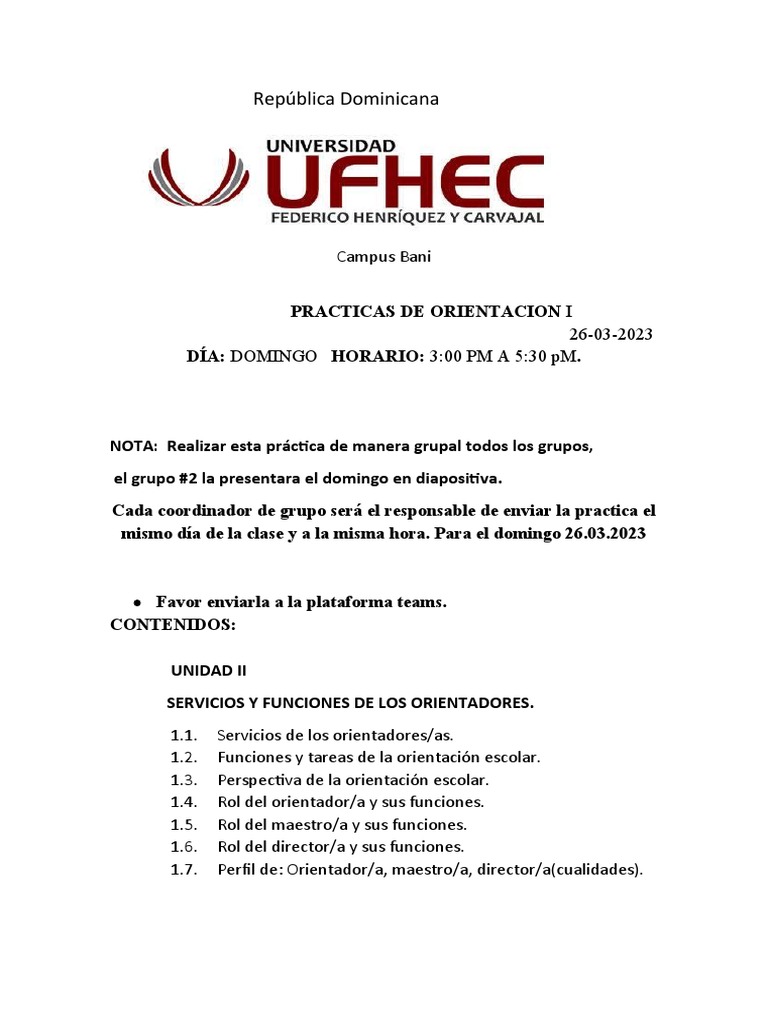Practica #1 de Practicas de Orientacion I | PDF