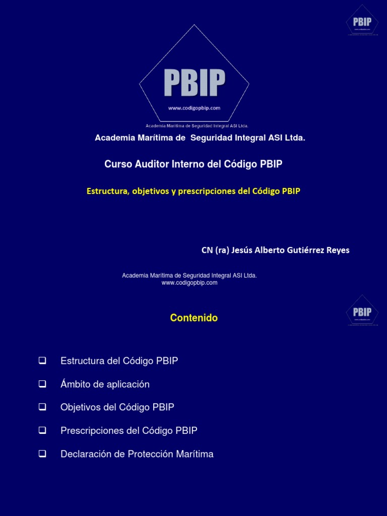 Estructura y Objetivos Del Codigo PBIP | PDF