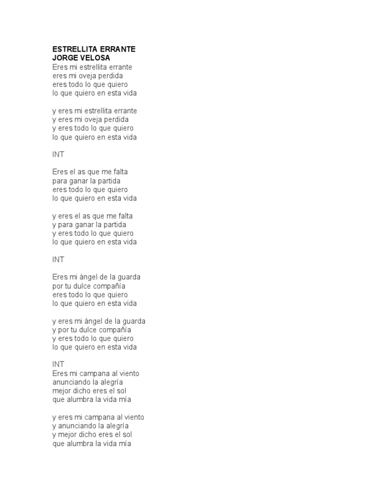 Estrellita Errante Jorge Velosa | PDF