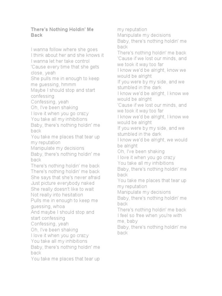 There's Nothing Holdin' Me Back (Canción) | PDF | Spanish Language Music