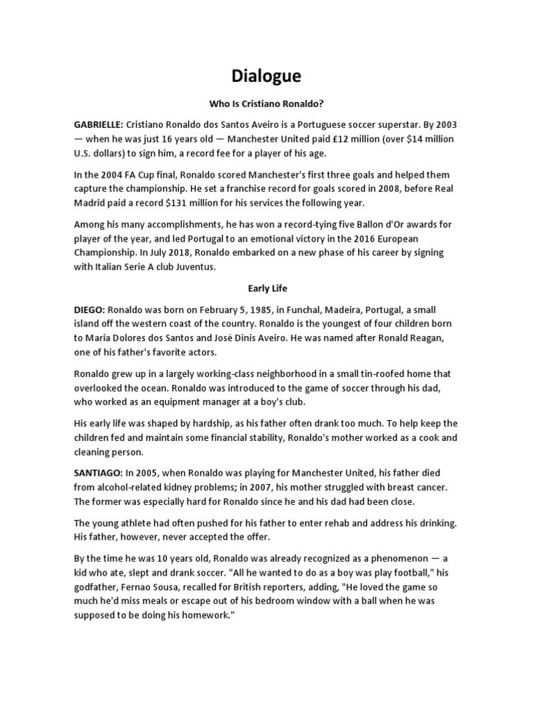 CR7 Exposition. Dialogue | PDF | Lionel Messi | Association Football Clubs