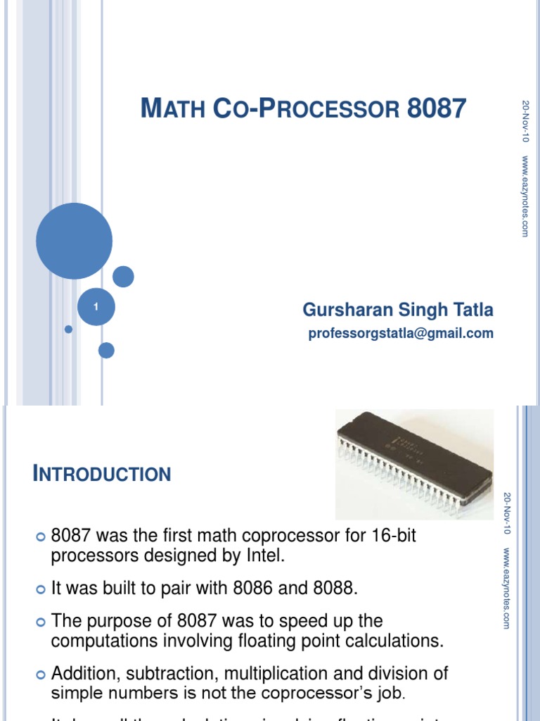 Math Co Processor 8087 | PDF | Instruction Set | Central Processing Unit