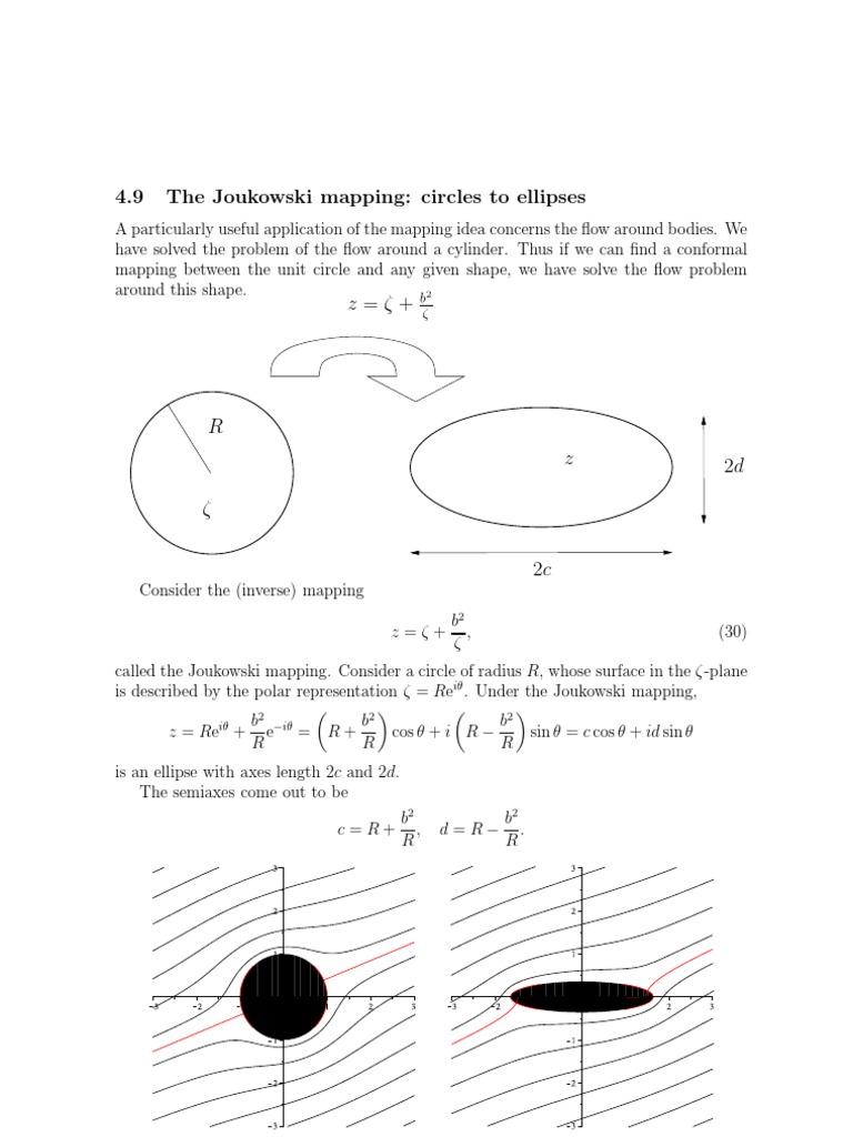 4.9 The Joukowski Mapping: Circles To Ellipses | PDF | Lift (Force ...