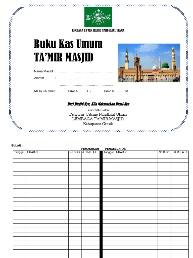 Buku Kas Umum Ta'Mir Masjid | PDF