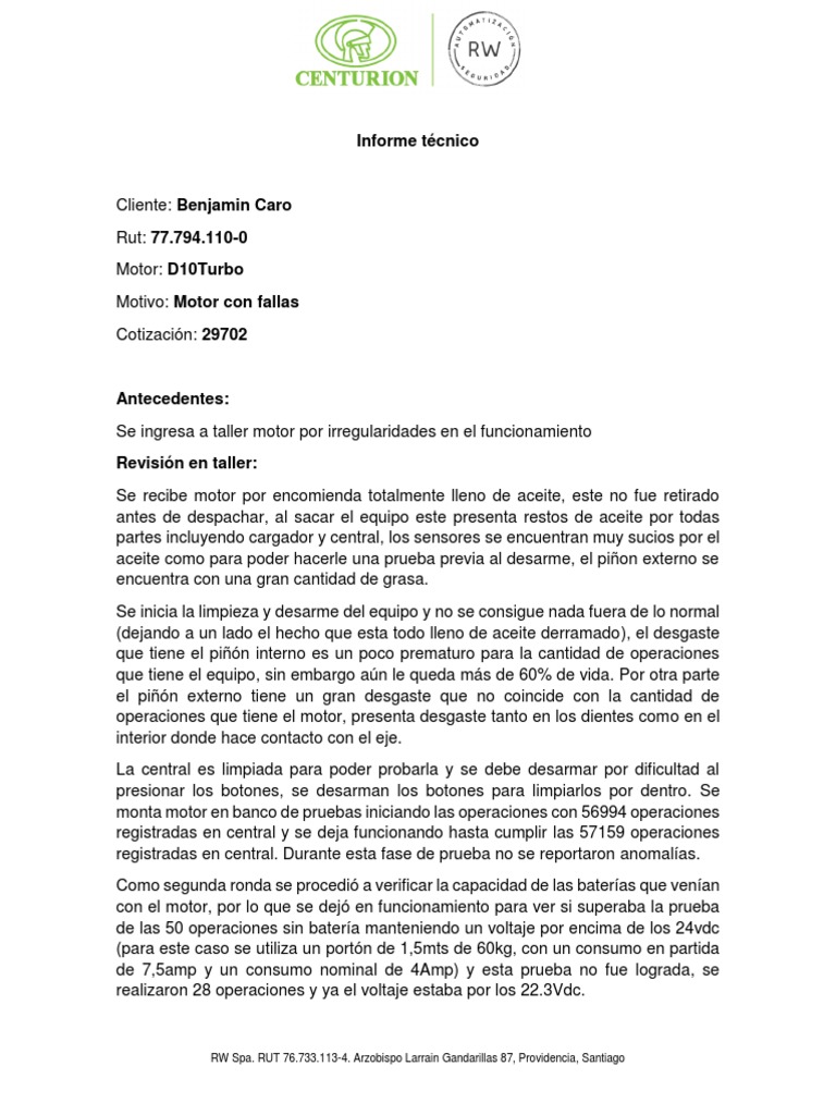 Informe Técnico 29702 | PDF | Engranaje | Bienes manufacturados