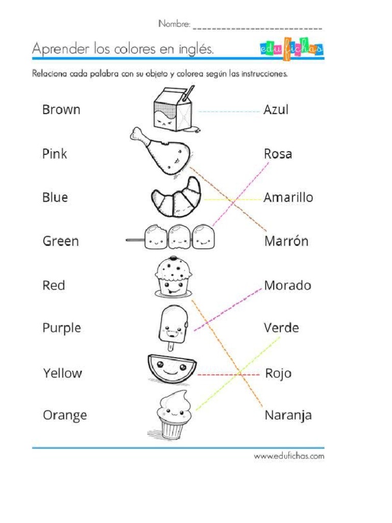 Actividad de Los Colores en Inglés | PDF