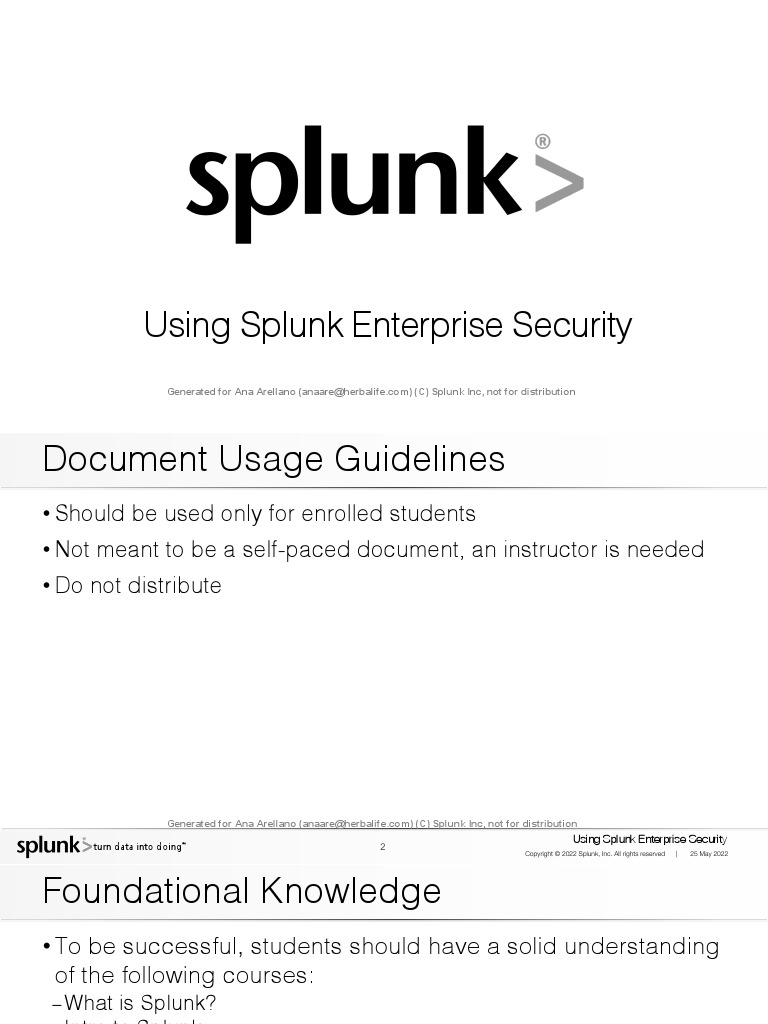Using Splunk Enterprise Security 7.0 | PDF