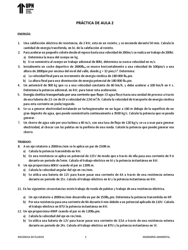 S2 PRÁCTICA DE AULA (1) | PDF | Corriente eléctrica | Cantidades fisicas
