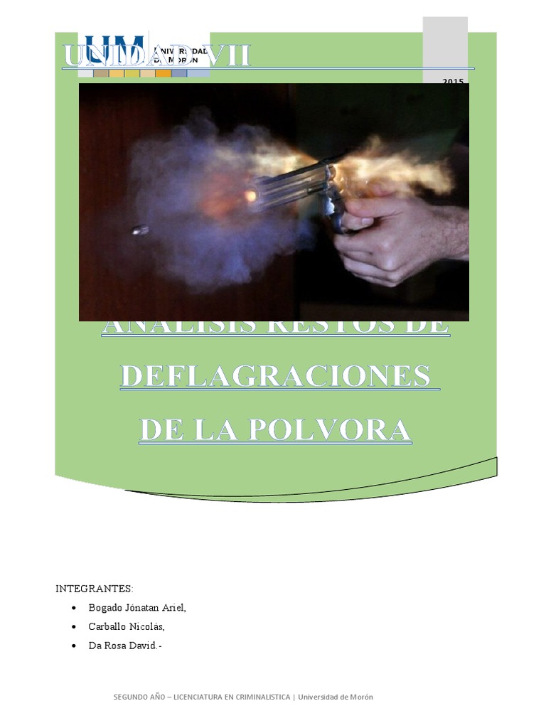 Investigación de Resto de Deflagración de La Pólvora | PDF | Pólvora | Química