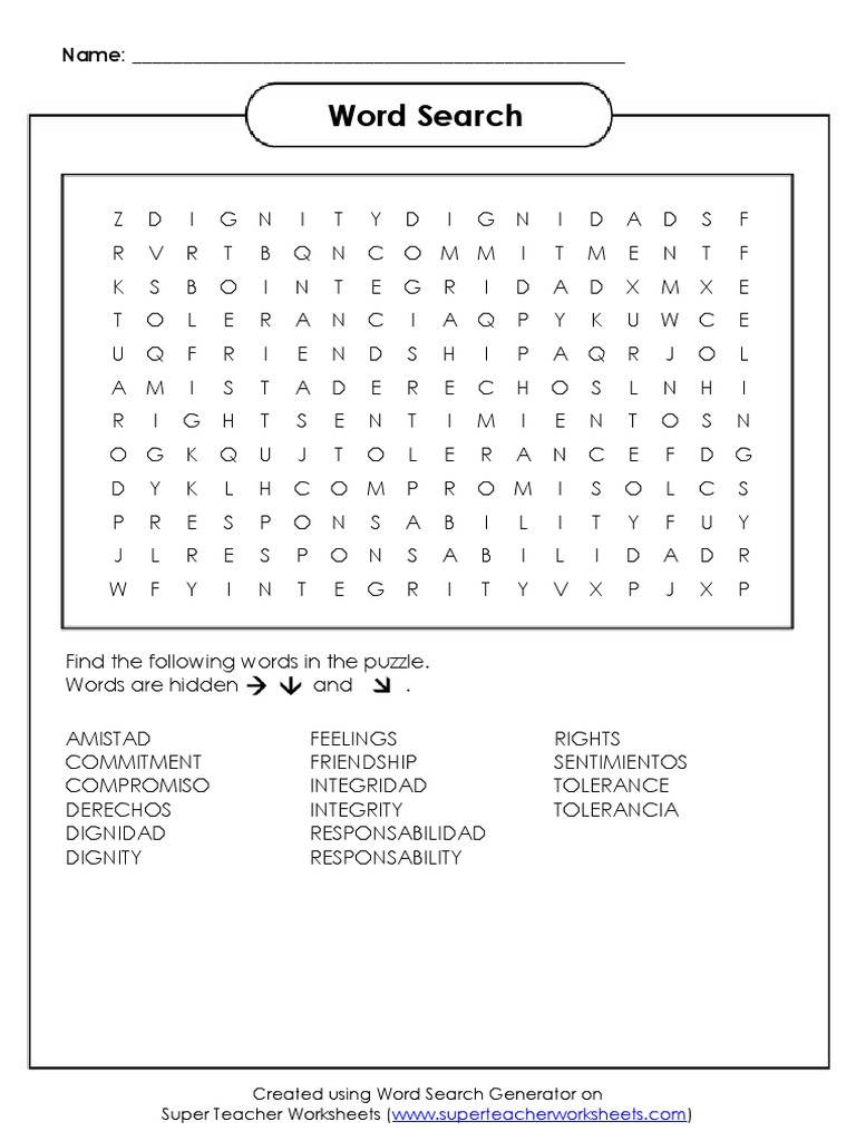 Word Search: Name | Download Free PDF | Word Search | Puzzles