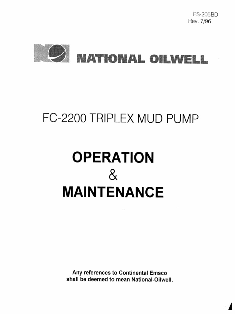Mud Pump Emsco Fc2200 C&o | PDF