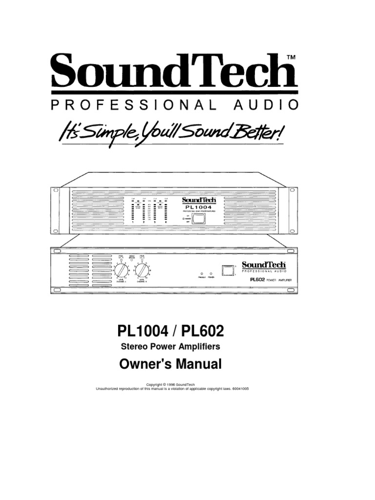 PL602, PL1004 - Owner's Manual | PDF | Technology & Engineering