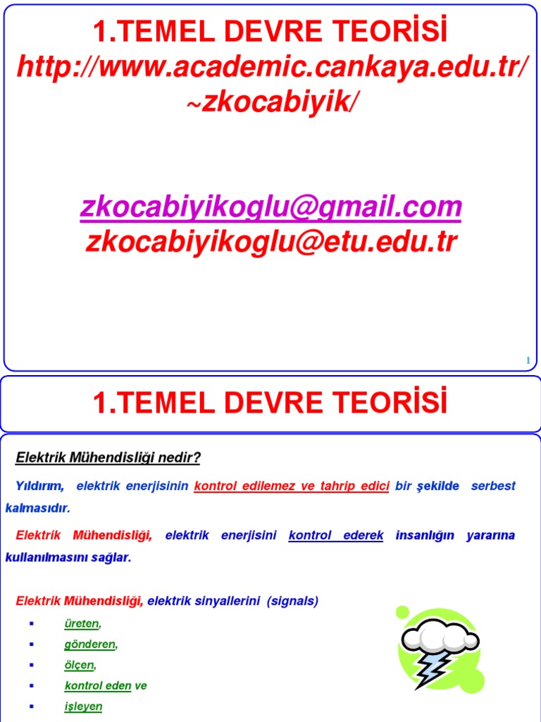 1.temel Devre Teorisi: Zkocabiyik | PDF