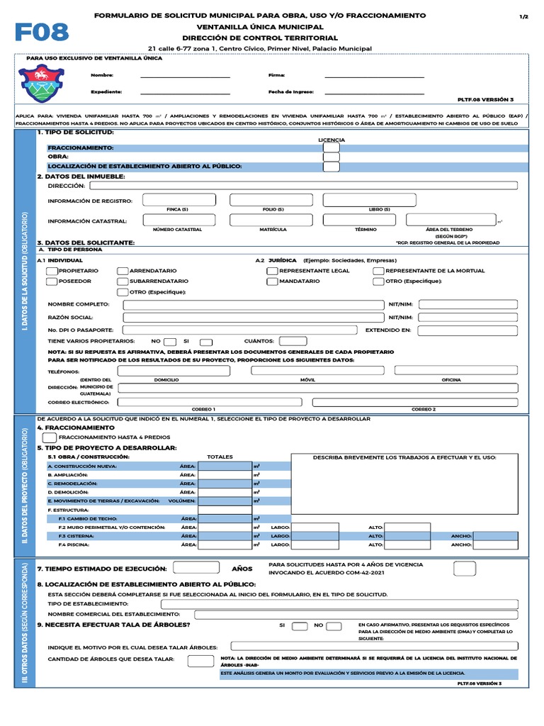 Formulario F08 v3 | PDF