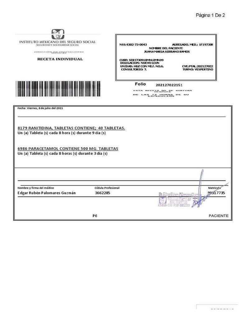Receta Editable Imss - PDF | PDF