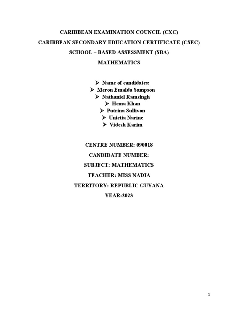 Caribbean Examination Council (CXC) Caribbean Secondary Education ...