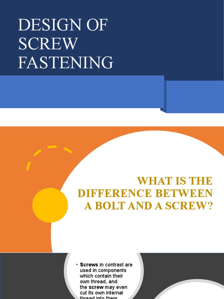 Design of Screw Fastening | PDF | Screw | Equipment