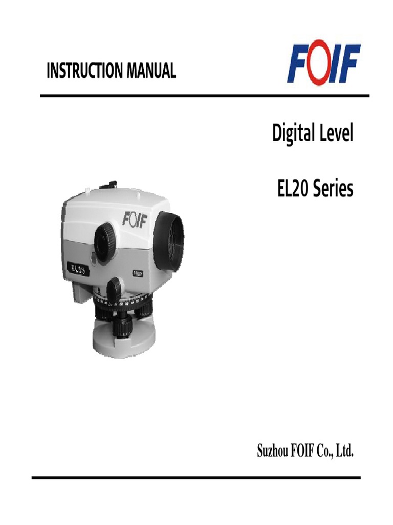 EL20 Digital Level User Manual V1.0e | PDF | Optics | Equipment