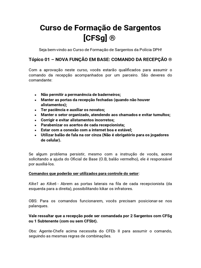 Apostila CFSG | PDF