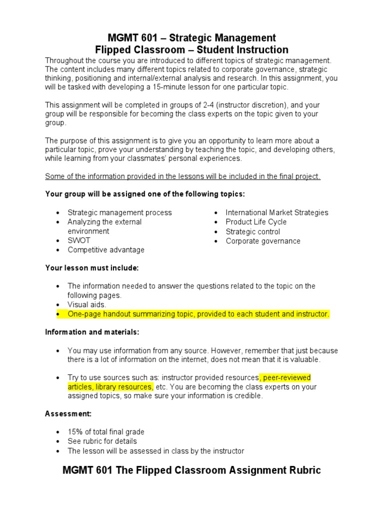 Group 6 The Flipped Classroom Assignment Download Free Pdf
