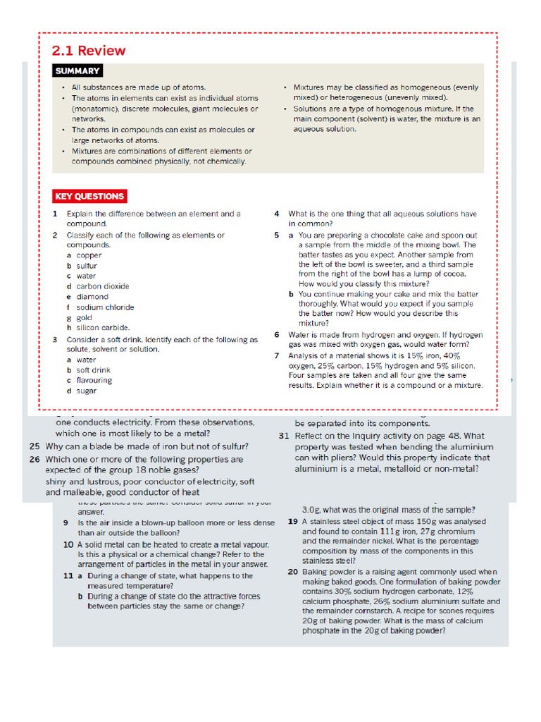 Chemistry Textbook Questions | PDF