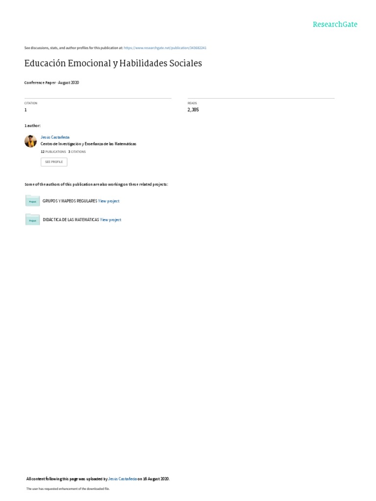 Educación Emocional y Habilidades Sociales: August 2020 | PDF | Las ...