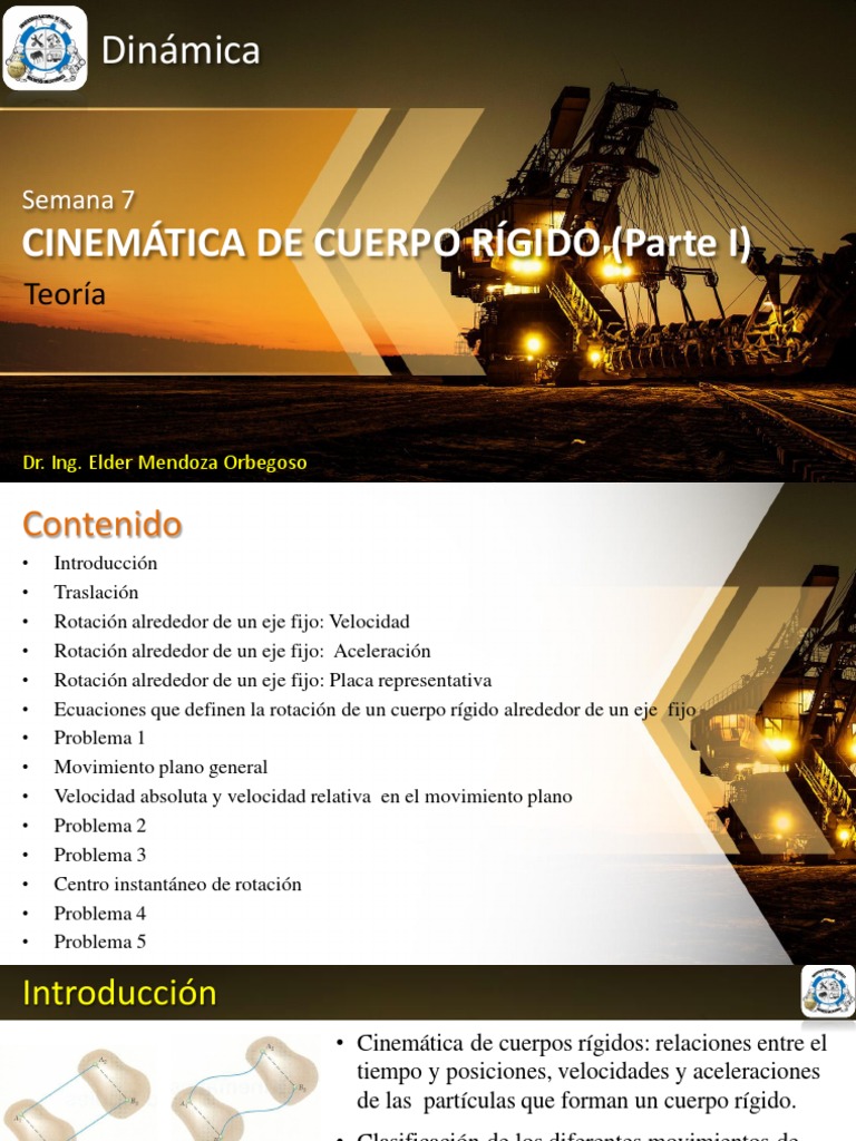 Capitulo 6 - Cinemática de Cuerpo Rígido I | PDF | Velocidad | Rotación