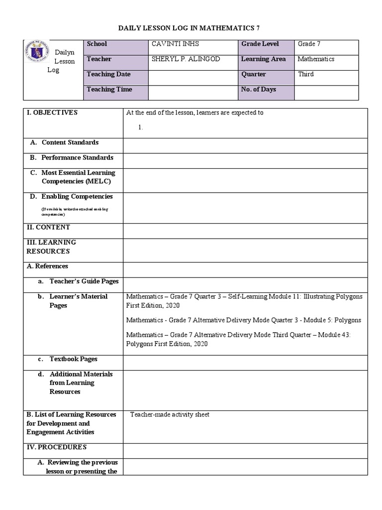 DLL Format | PDF | Learning | Teachers