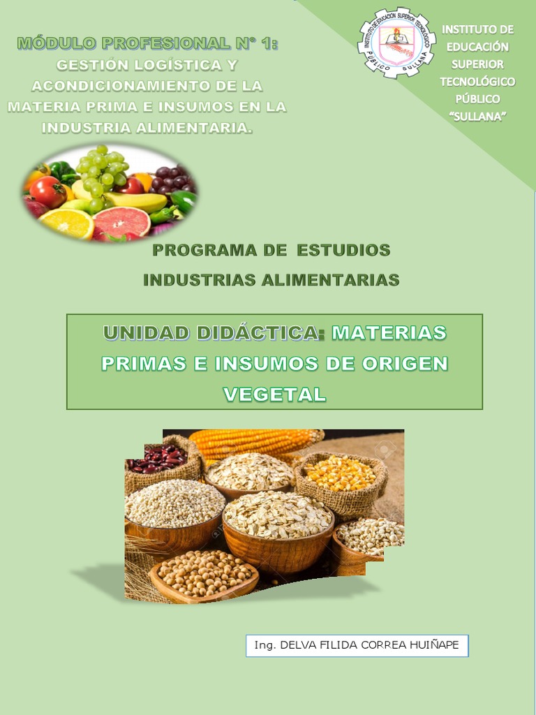 Materias Primas Origen Vegetal-Tema 1 | PDF | Vegetales | Alimentos