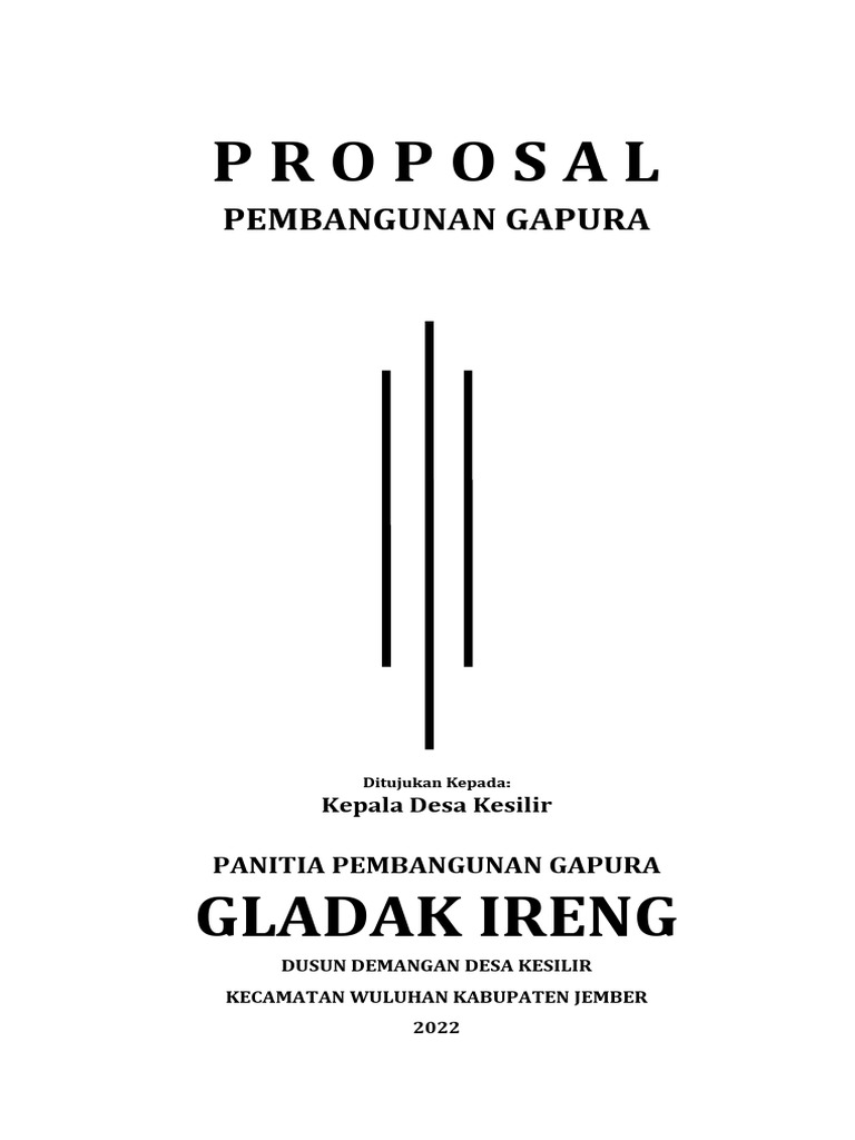Proposal Gapura Etan Kali | PDF