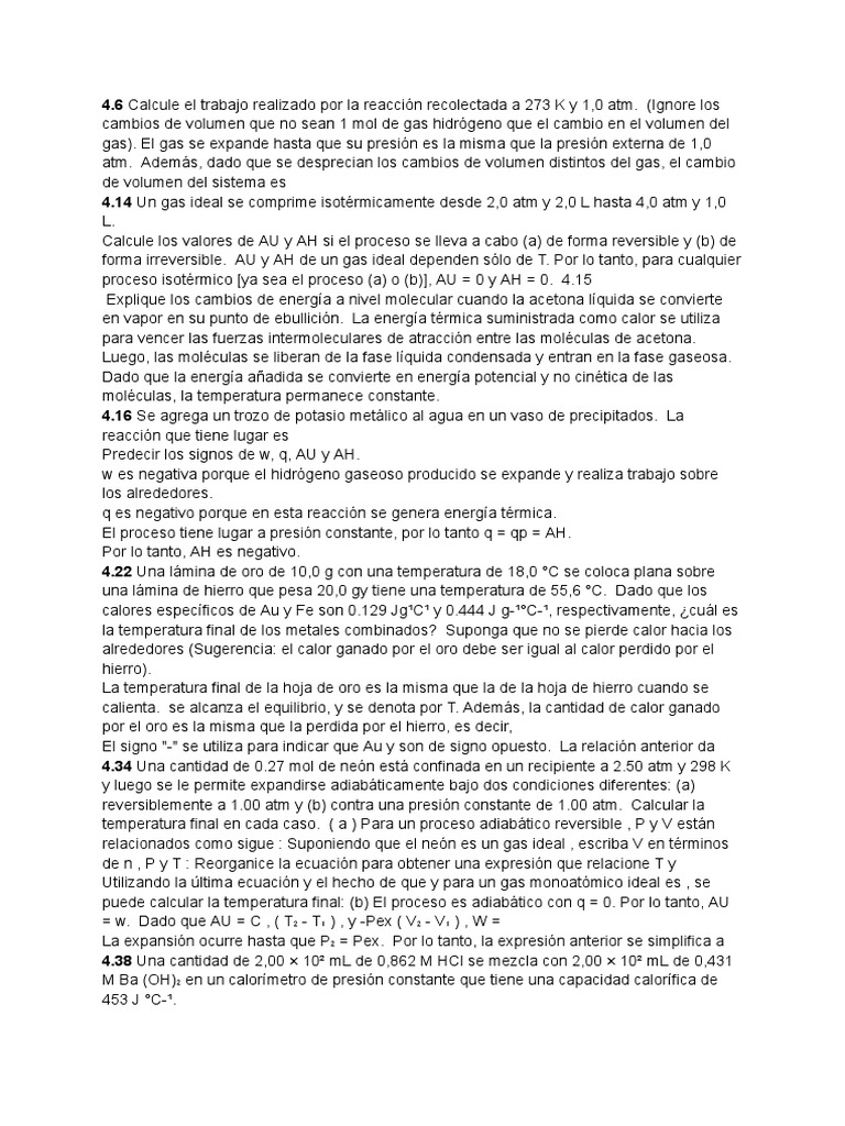 Chang Primera Ley | PDF | Gases | Entalpía