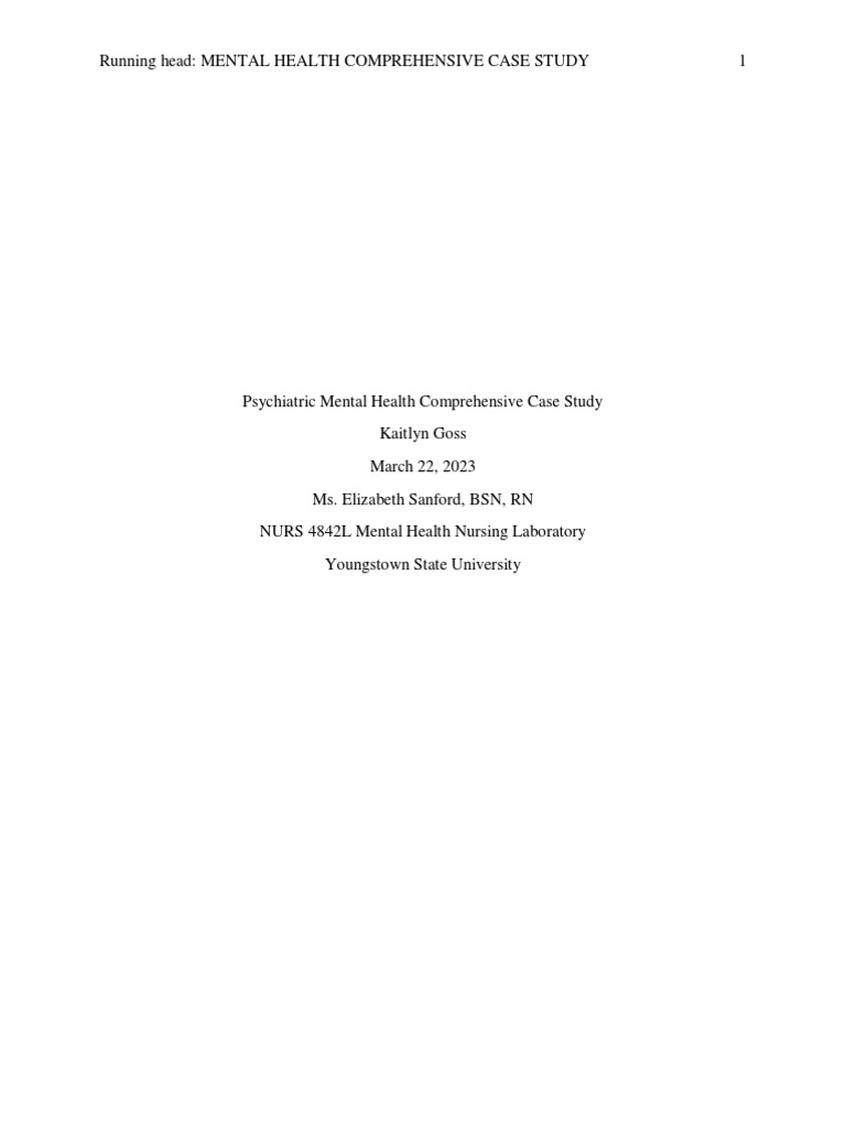 Eportfolio Mental Health Case Study | PDF | Mental Disorder | Psychosis
