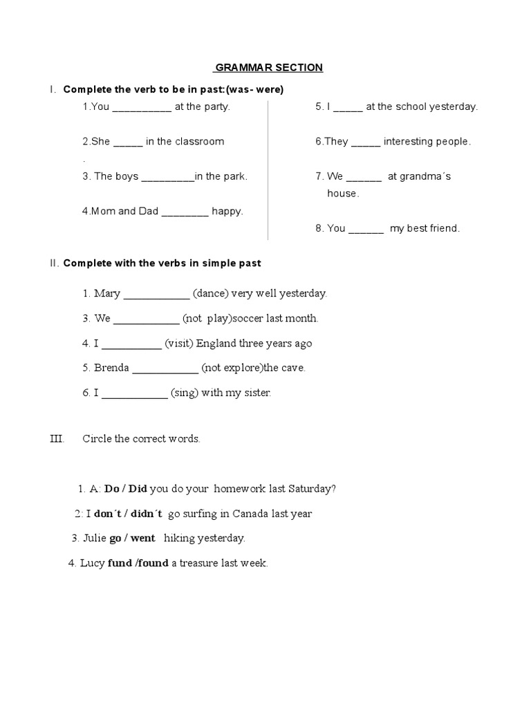 Grammar Section | PDF