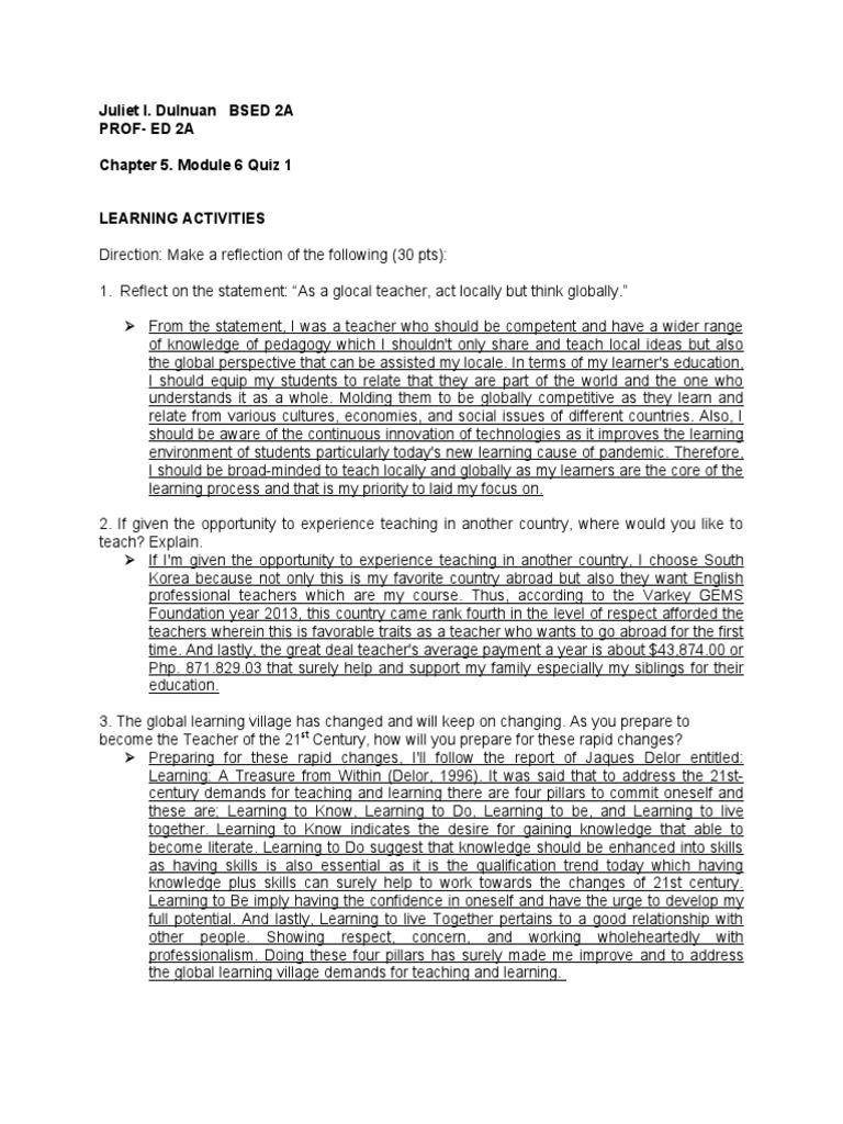 Chapter 5 Module 6 Learning Activity Pdf Learning Teachers
