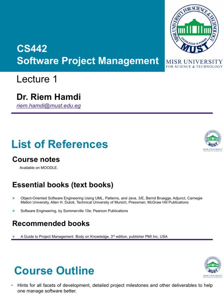 CS442 Software Project Management: Dr. Riem Hamdi | PDF | Project ...