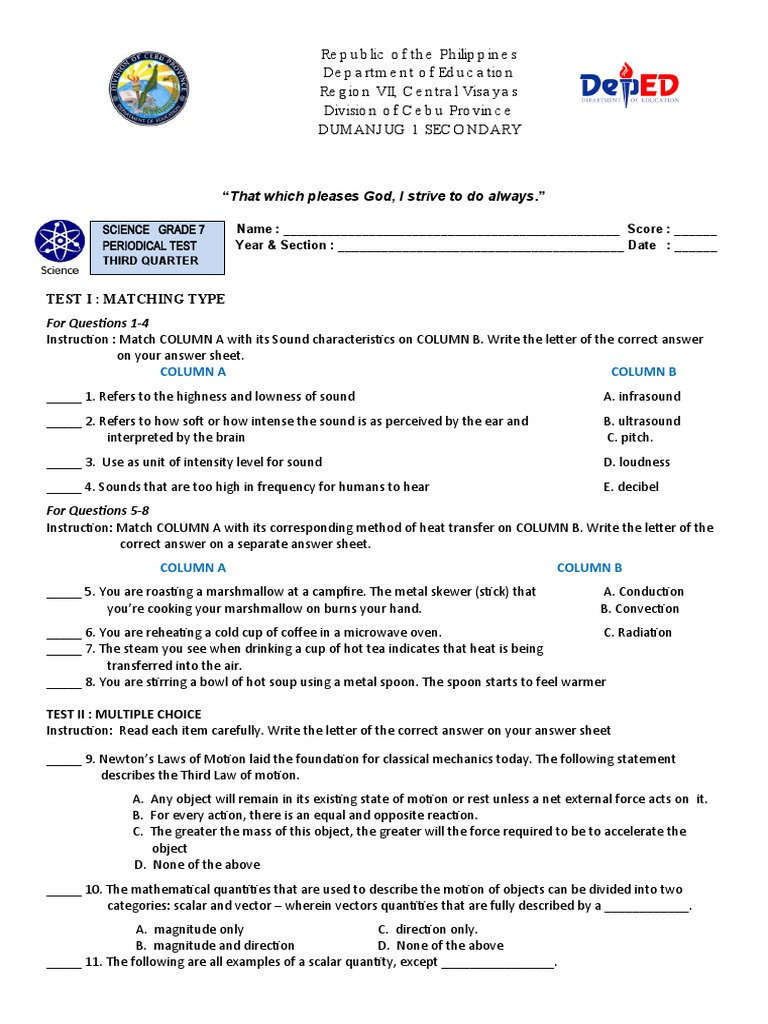 Science 7 | PDF | Velocity | Force