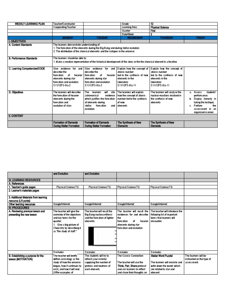 Physical Science DLP Q1W1 | PDF | Science & Mathematics | Technology ...