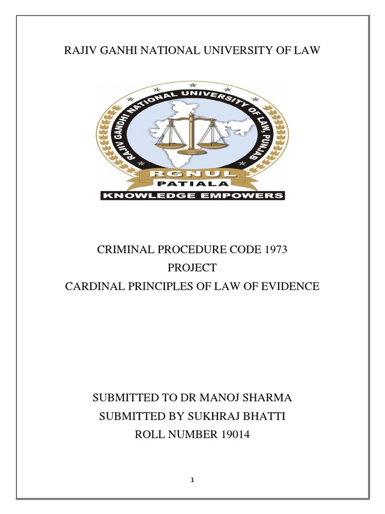 Cardinal Principles of Evidence Law | PDF | Witness | Evidence