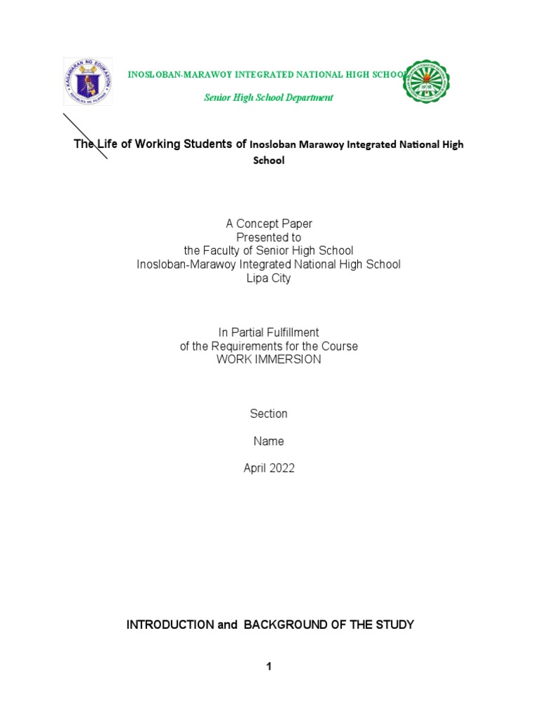 Concept Paper Format 2022 | PDF | Survey Methodology | Questionnaire