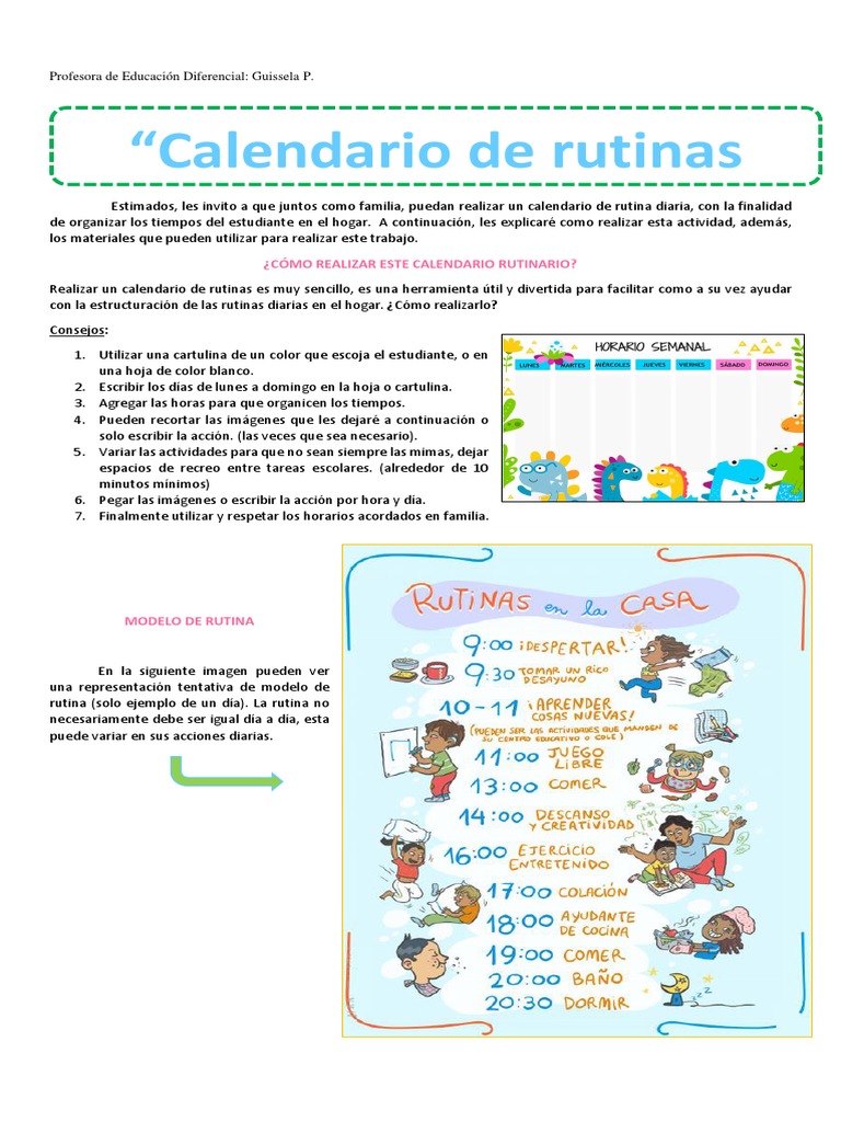 Calendario de Rutinas | PDF | Calendario