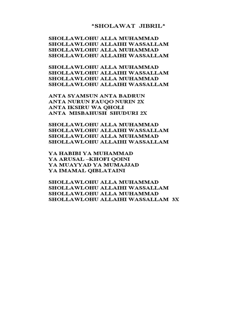 Sholawat Jibril | PDF