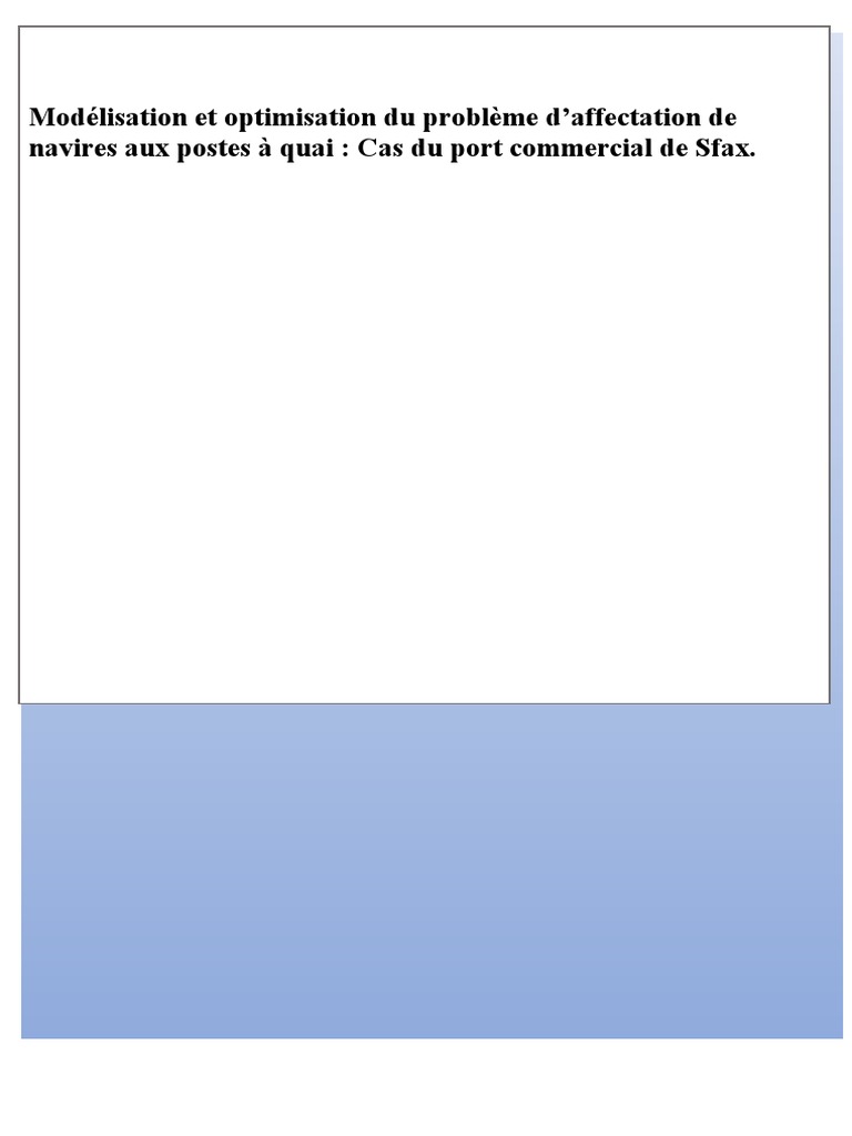 Optimisation de l'affectation des navires | PDF | Navire de charge ...