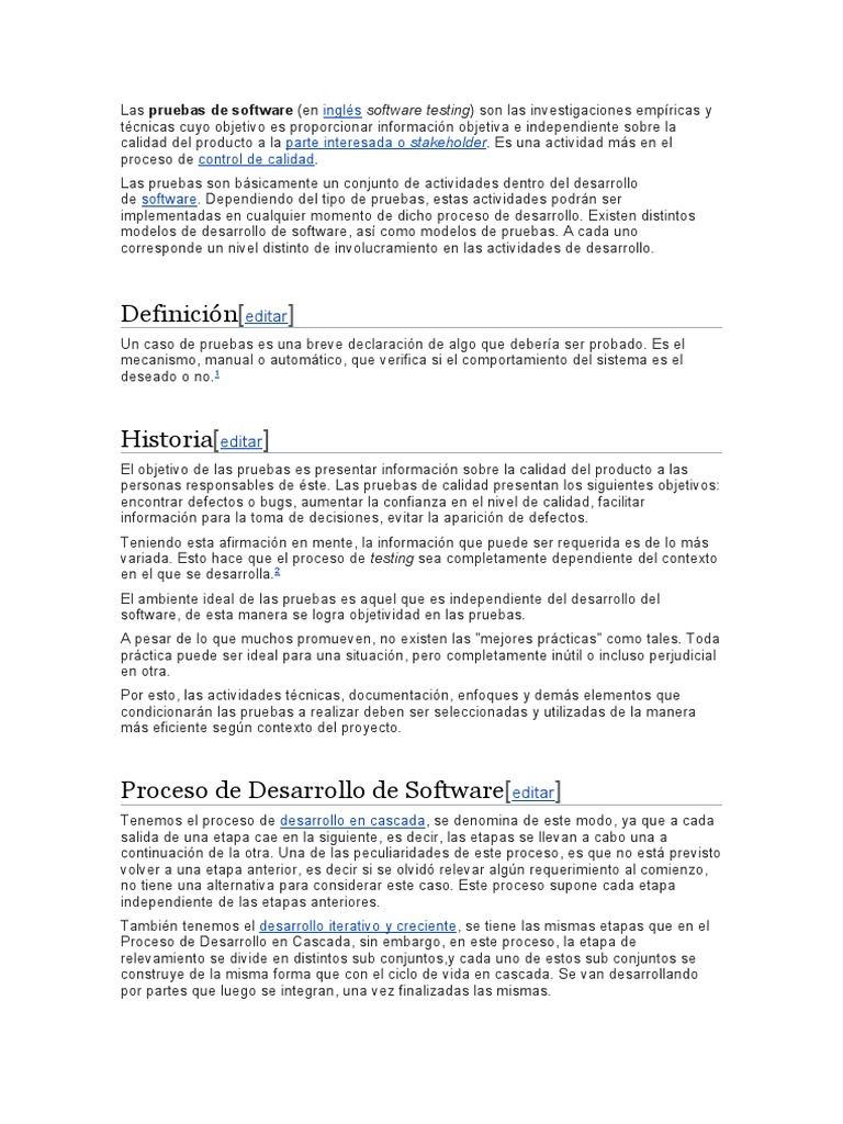 Testing | PDF | Pruebas de software | Teoría de sistemas