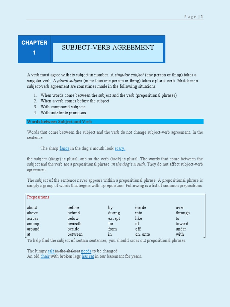 Unit 1 Subject Verb Agreement | PDF | Grammatical Number | Plural